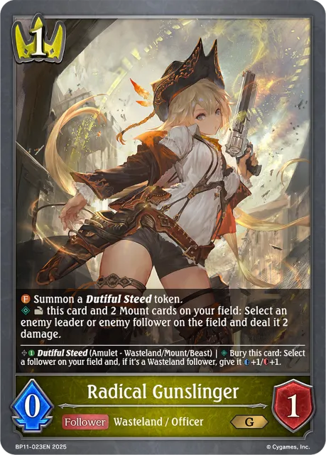 Radical Gunslinger - Swordcraft Follower | Shadowverse Evolve ...