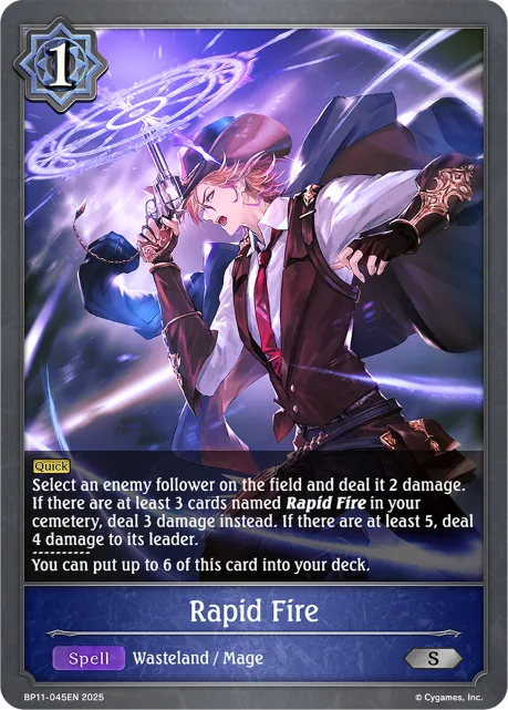 Rapid Fire Runecraft Spell Shadowverse Evolve Shadowshowdown