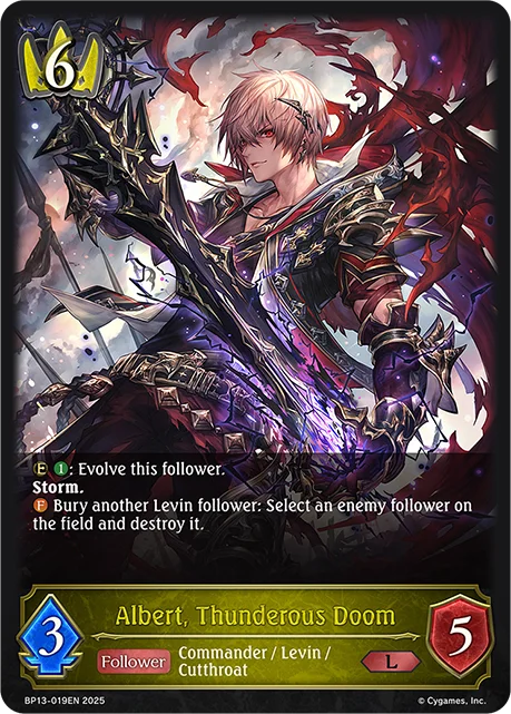 Albert, Thunderous Doom - Swordcraft Follower | Shadowverse Evolve ...